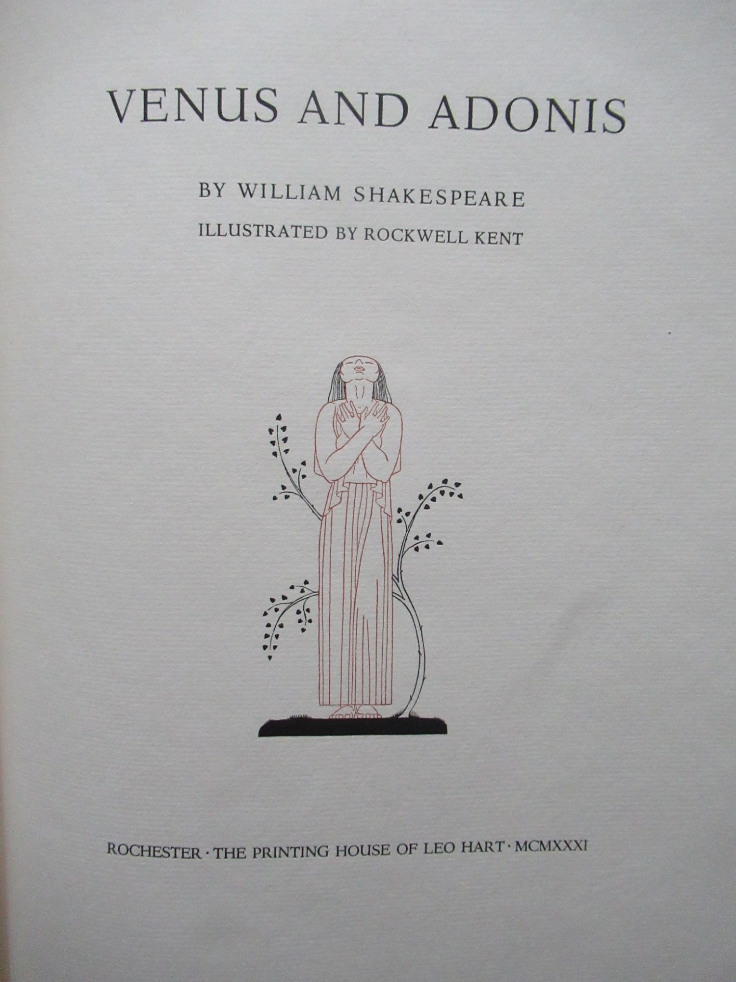 VENUS AND ADONIS | William Shakespeare | Limited to 1250 copies Signed ...